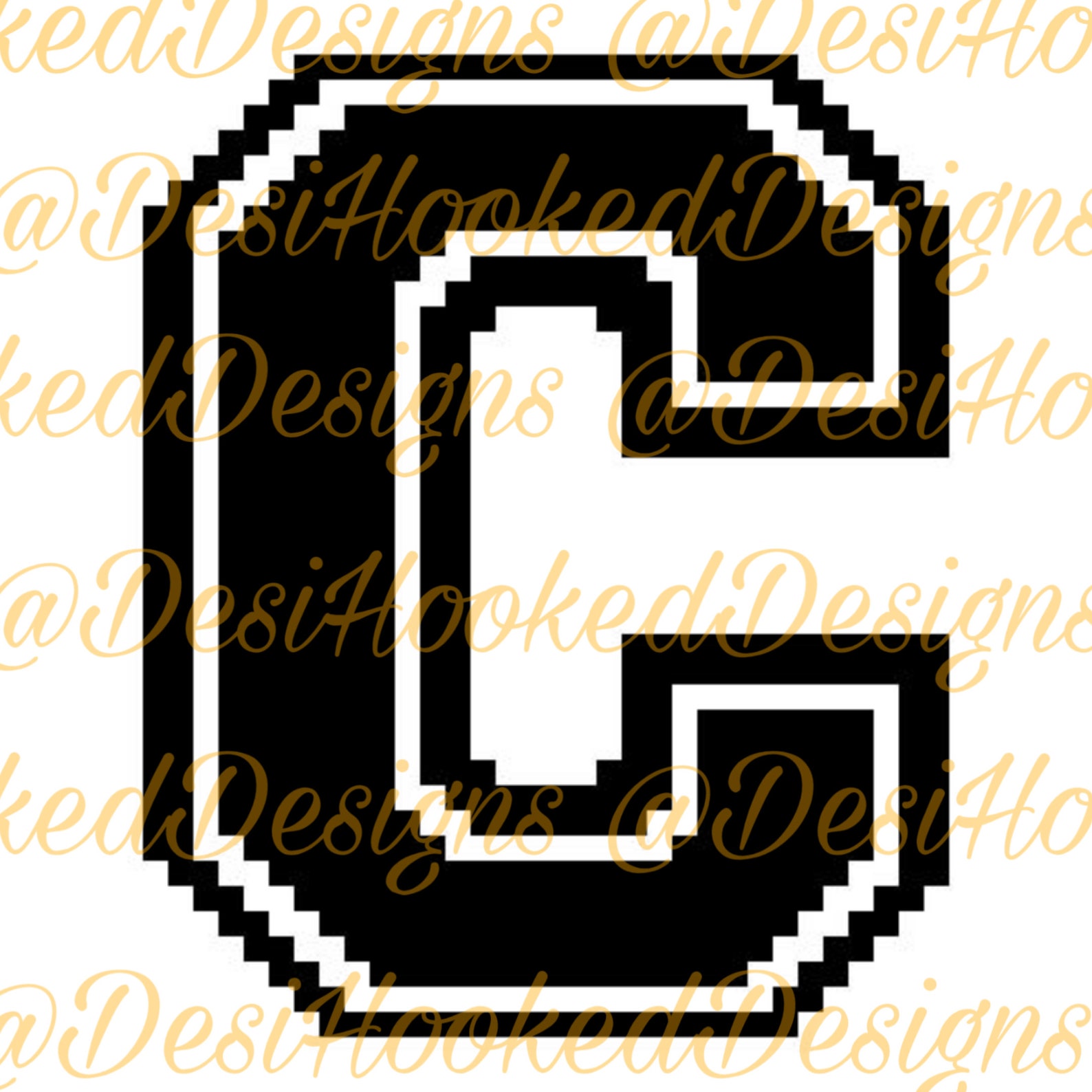Varsity Letter "c" Crochet Graph Pattern - Etsy