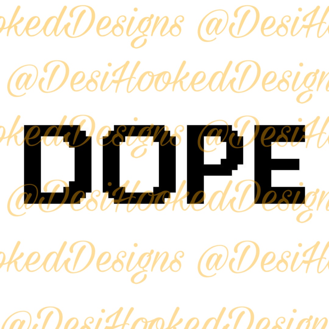DOPE Word Crochet Graph Pattern - Etsy
