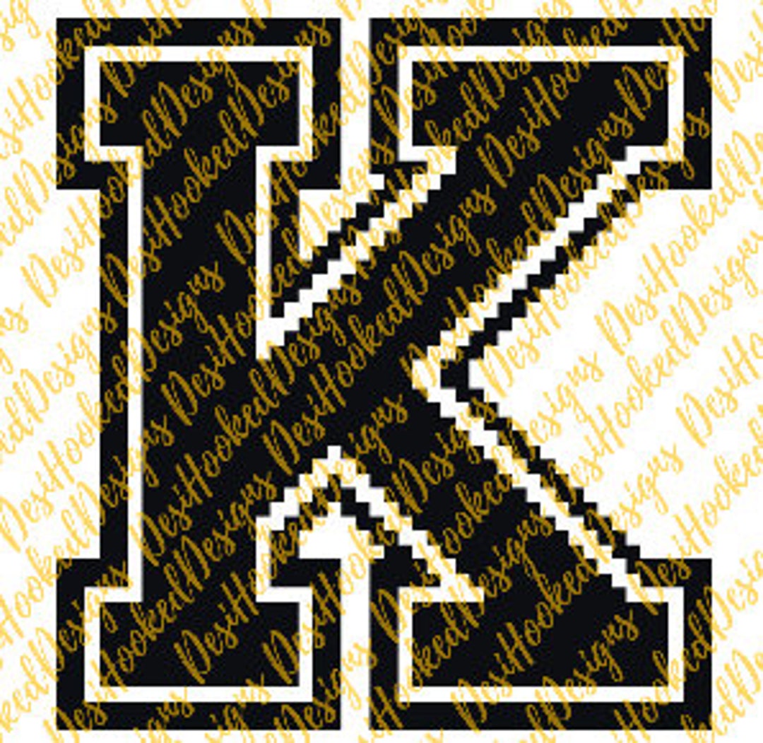 Varsity Letter "k" Crochet Graph Pattern - Etsy