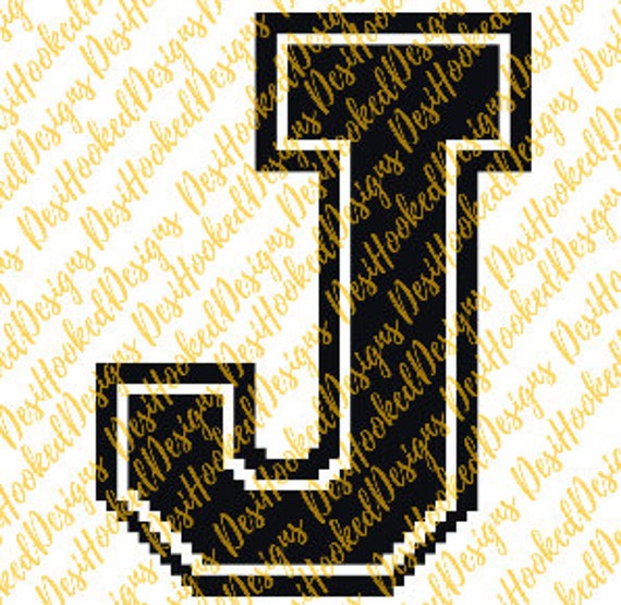 Varsity Letter j Crochet Graph Pattern - Etsy
