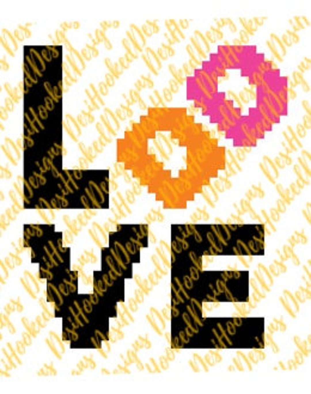 Dunkin Love Crochet Graph Pattern - Etsy