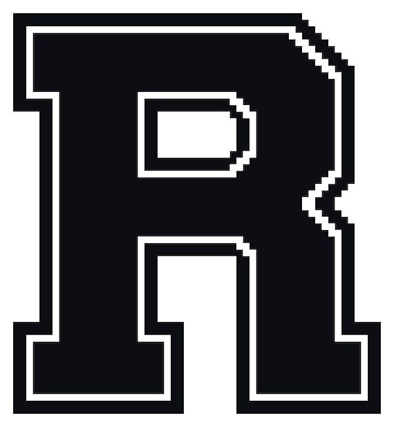 Black Varsity Letter R