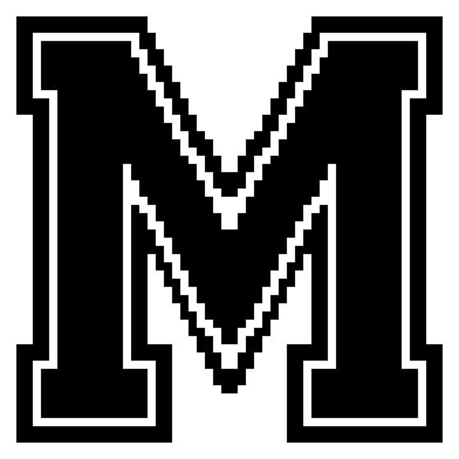 Varsity Letter "m" Crochet Graph Pattern - Etsy