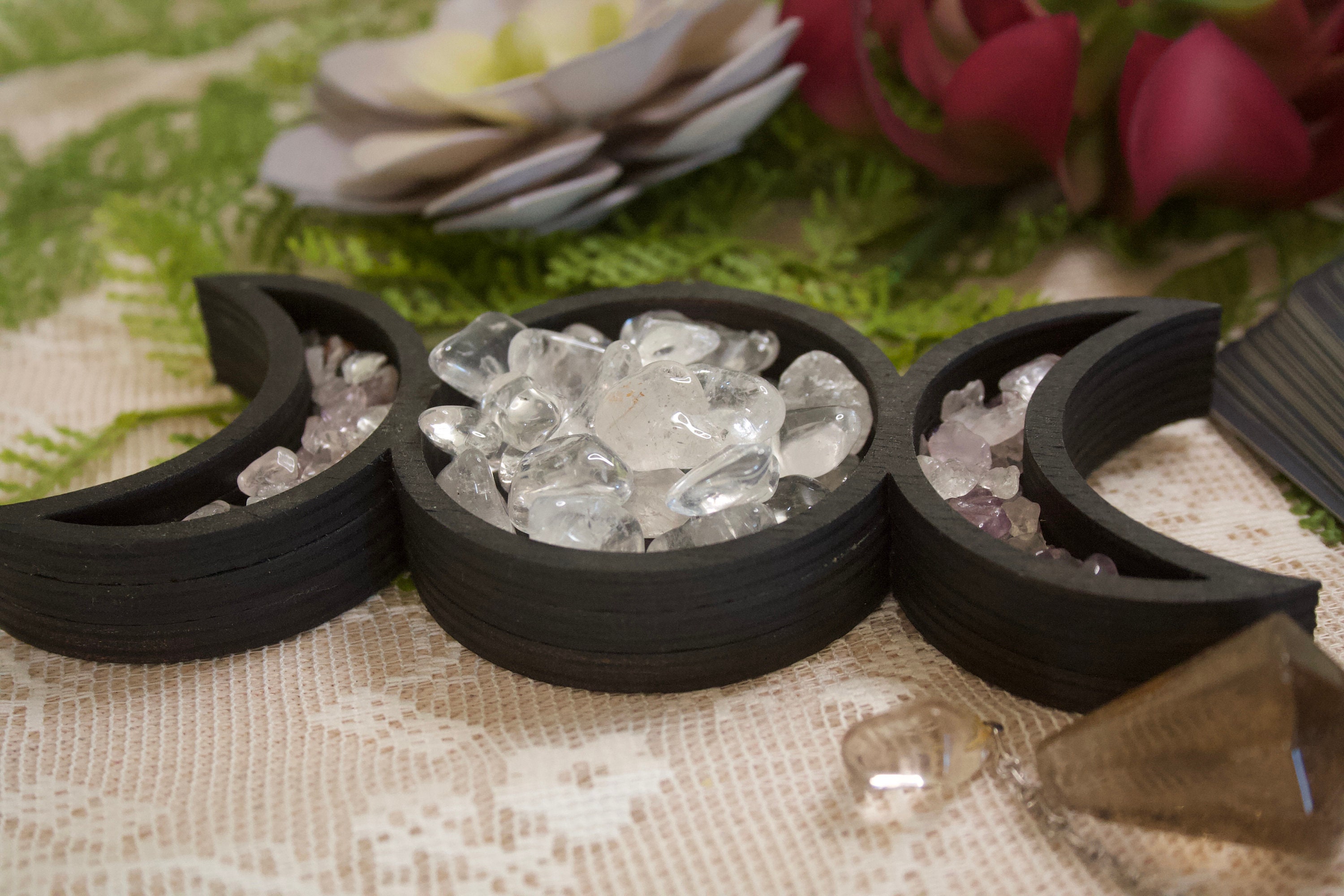 Triple Moon Goddess Tea Light Holder Wood Tea Light Holder | Etsy