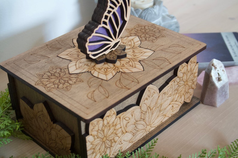 Tarot Card Box Tarot Deck Box Butterfly Trinket Box - Etsy