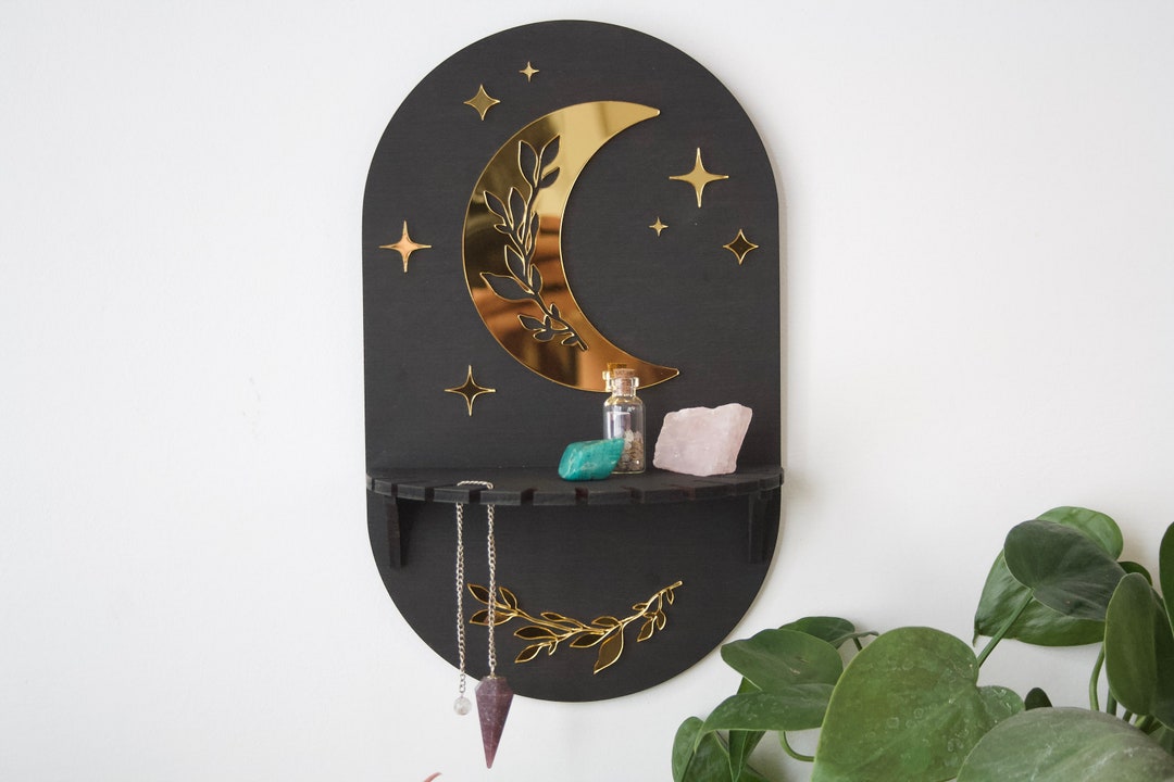 Crescent Moon Shelf, Crystal Display Shelf, Pendulum Shelf, Thinking of ...