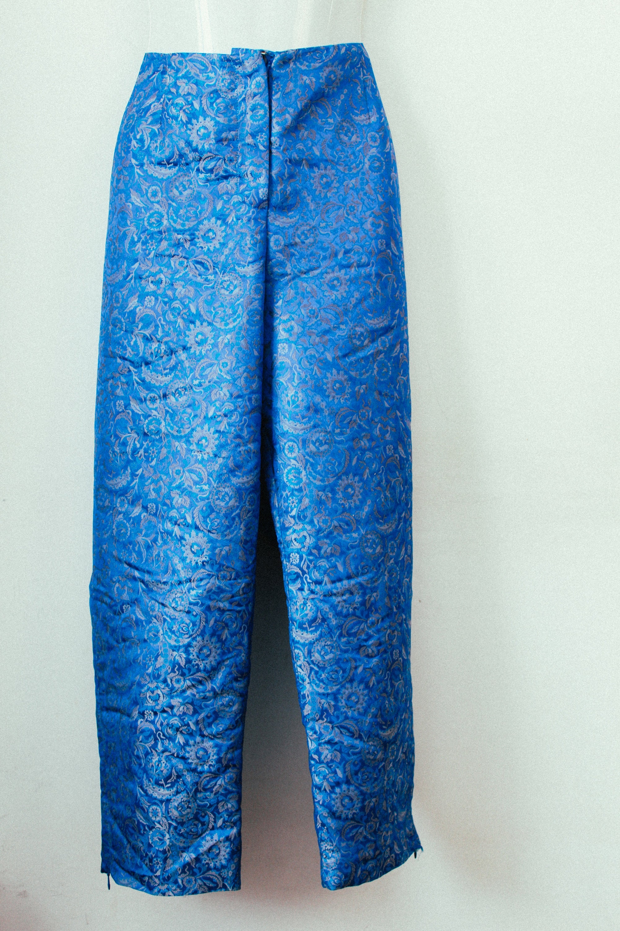 Vintage Azure Royal Blue Paisley India Style Cropped Pants - Etsy