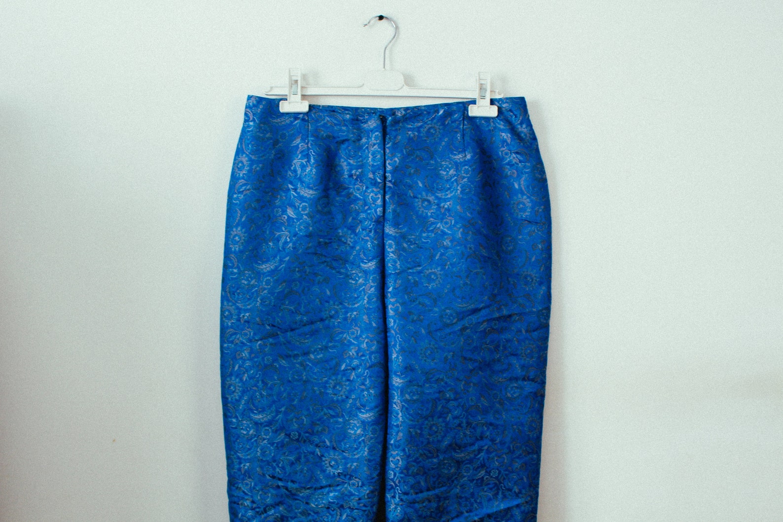 Vintage Azure Royal Blue Paisley India Style Cropped Pants - Etsy