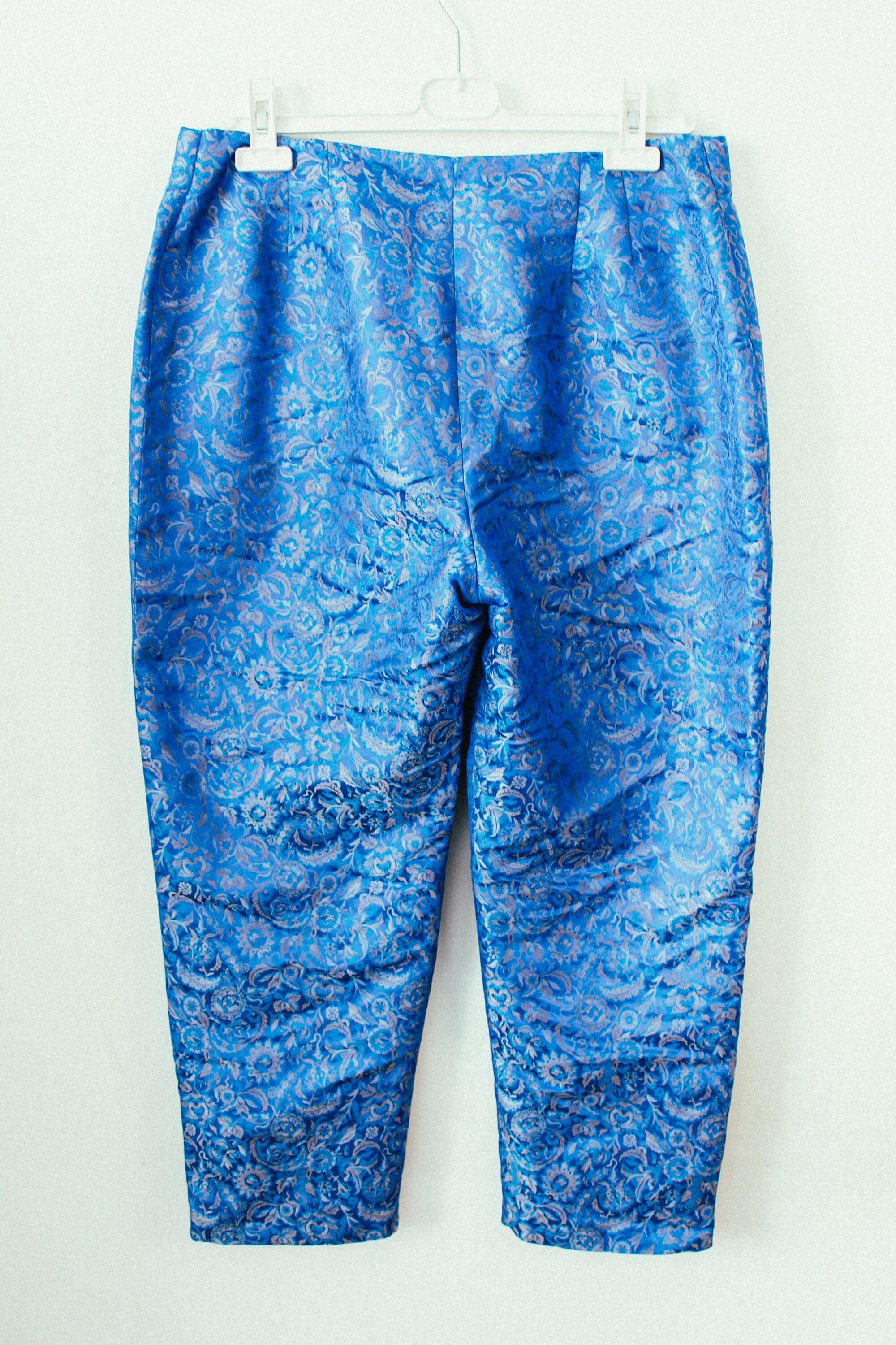 Vintage Azure Royal Blue Paisley India Style Cropped Pants - Etsy
