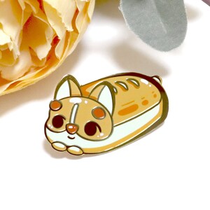 Loaf of Corgi Enamel Pincute Corgi Bread Decoration Kawaii Backpack ...
