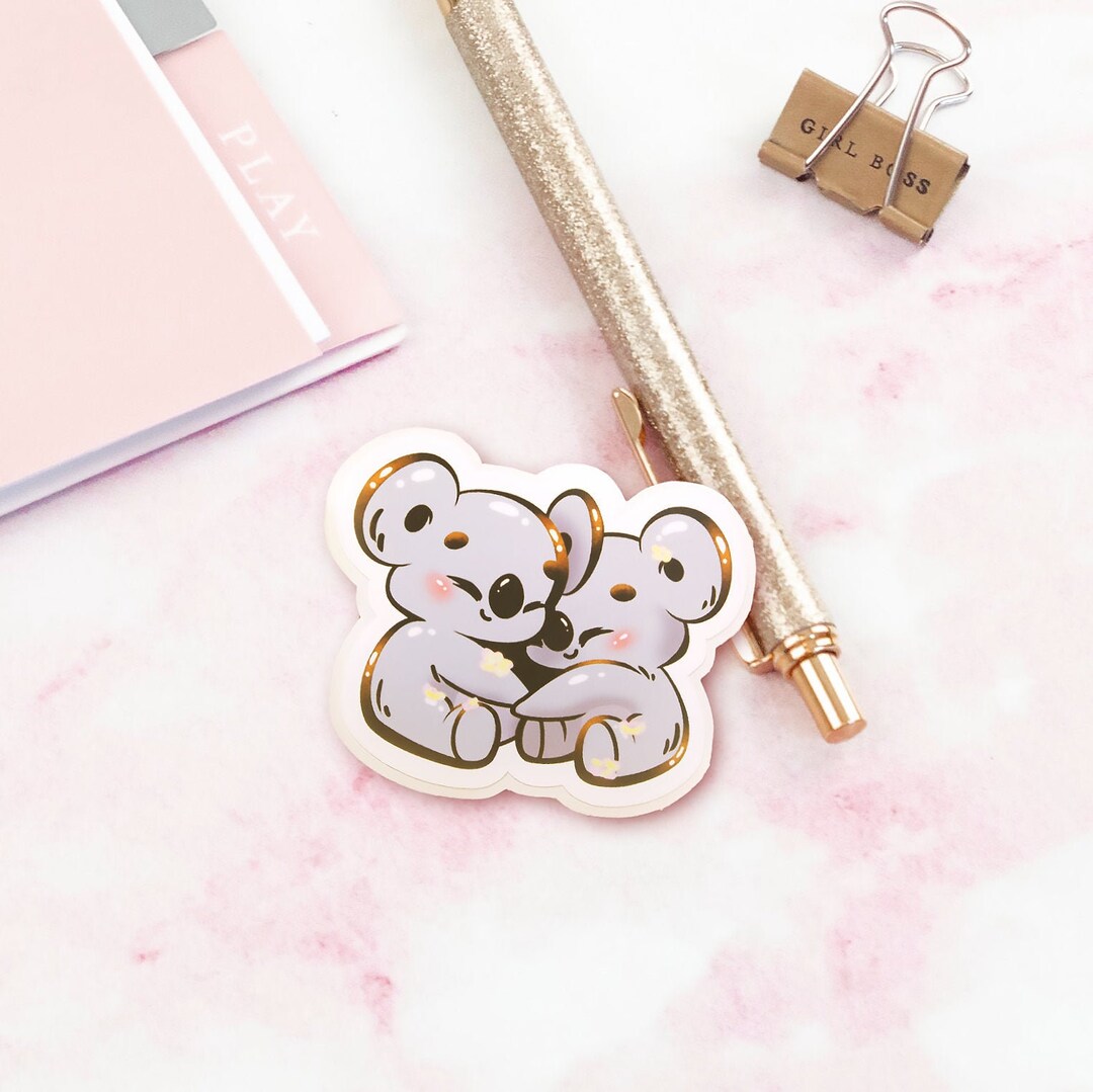 Koala Hug Stickers, Cute Sticker Pack, Kawaii Bullet Journal Sticker ...
