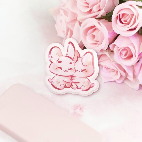 Bunny Hug Stickers Cute Sticker Pack Cuddling Rabbit Bullet - Etsy