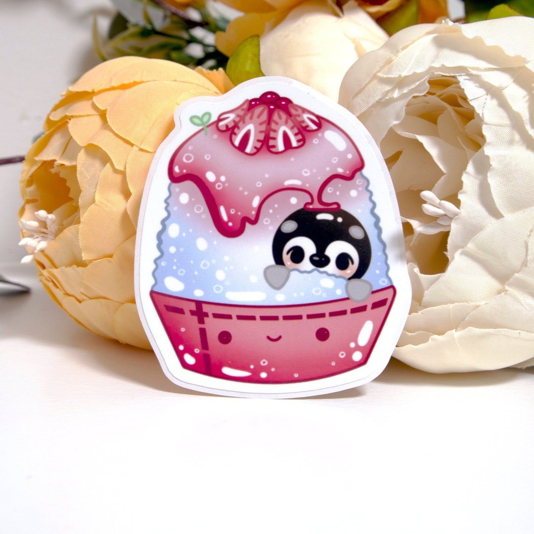 Shaved Ice Sticker Summer Beach Swim Glossy Cute Penguin - Etsy