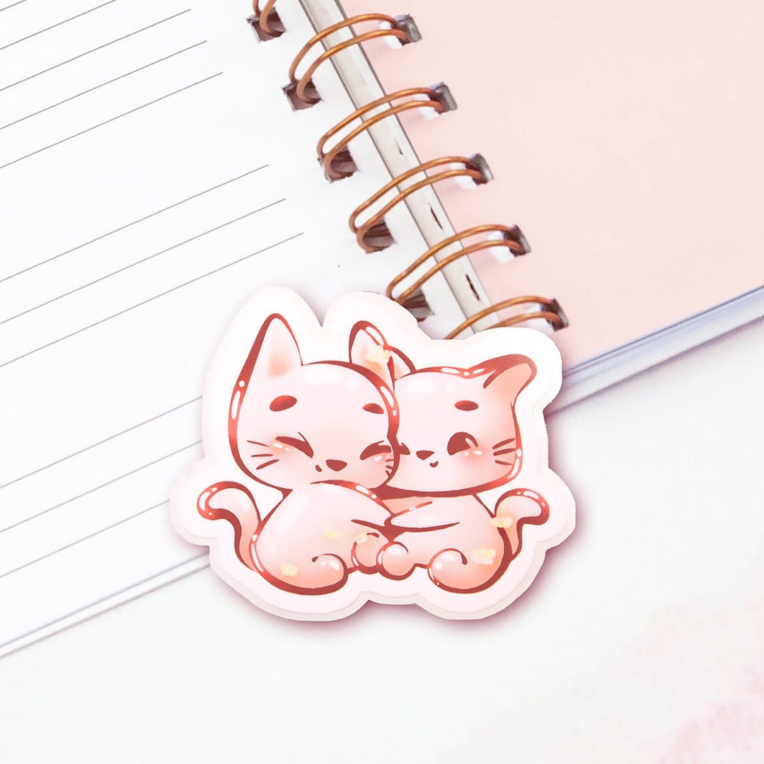 Kitty Hug Stickers, Cute Cat Sticker Set, Bullet Journal Sticker ...
