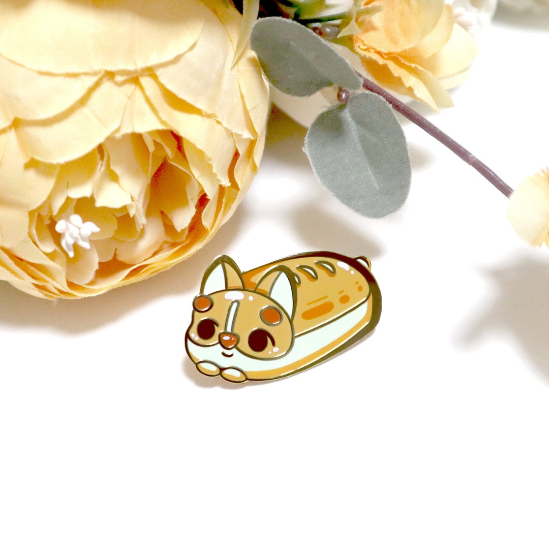Loaf of Corgi Enamel Pin｜cute Corgi Bread Decoration Kawaii Backpack ...