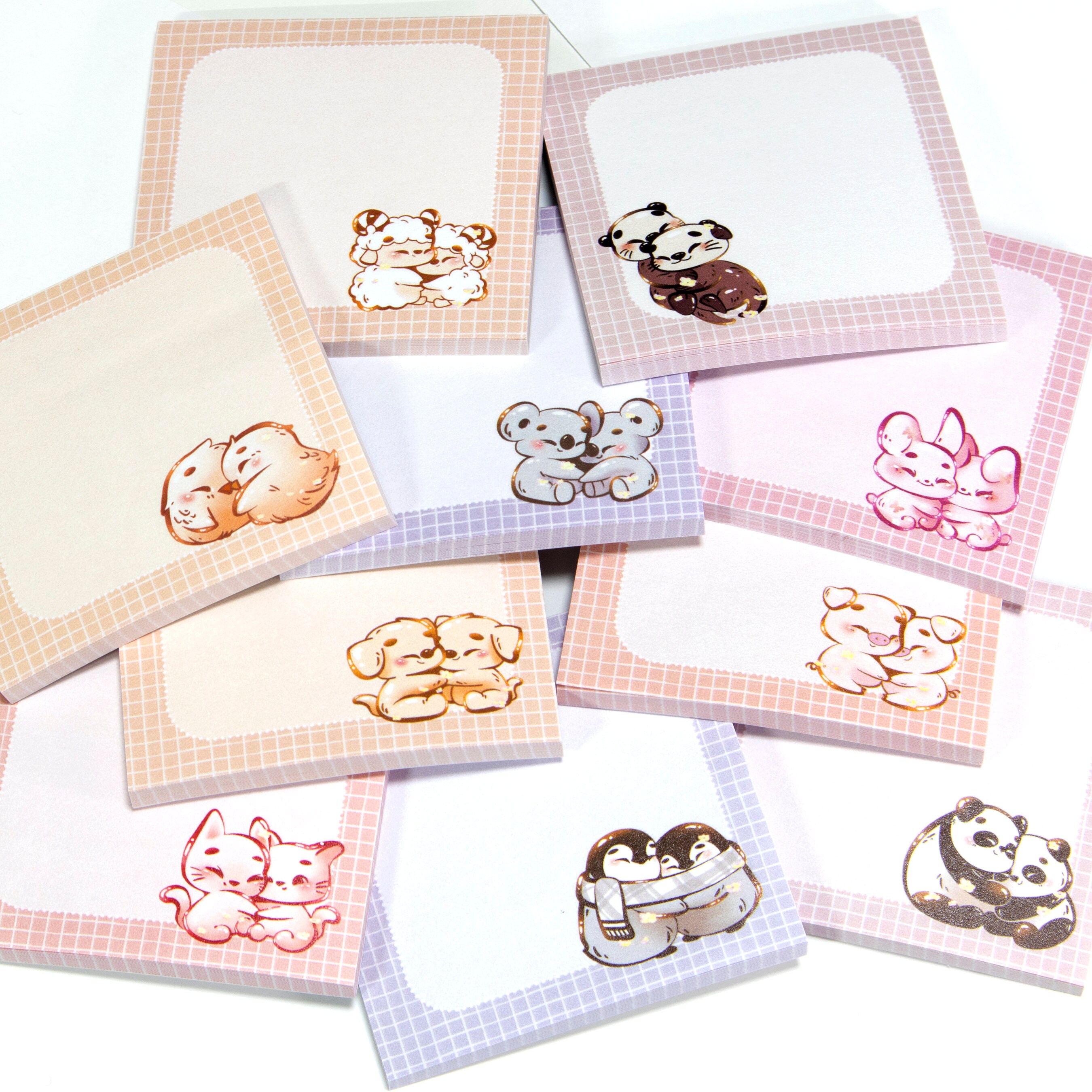 Cute Bird Hug Sticky Notepad kawaii memo quality paper cute | Etsy