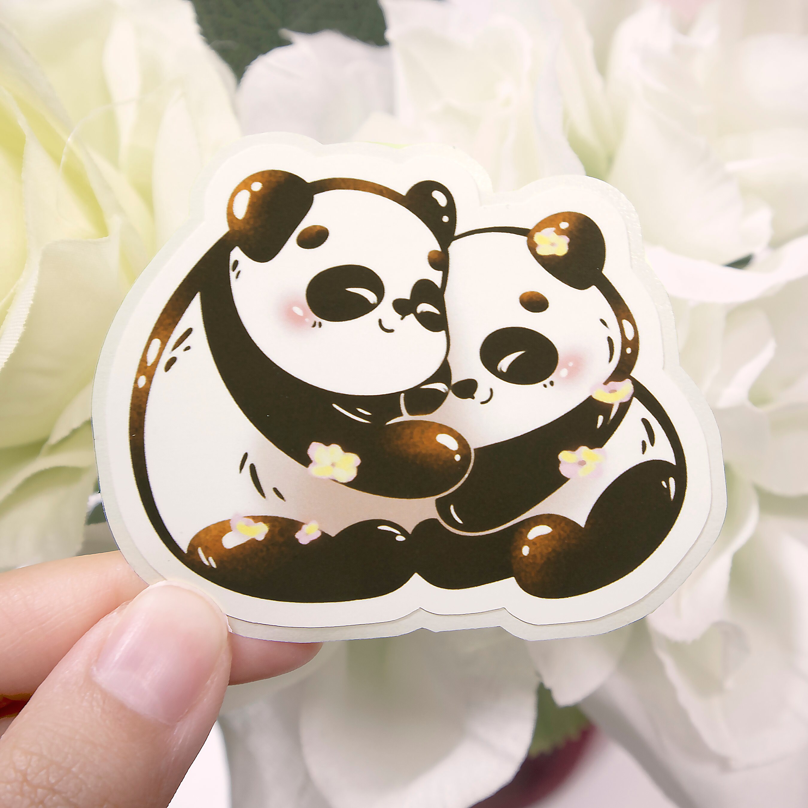 Panda Hug Stickers Cute Sticker Pack Kawaii Bullet Journal - Etsy UK