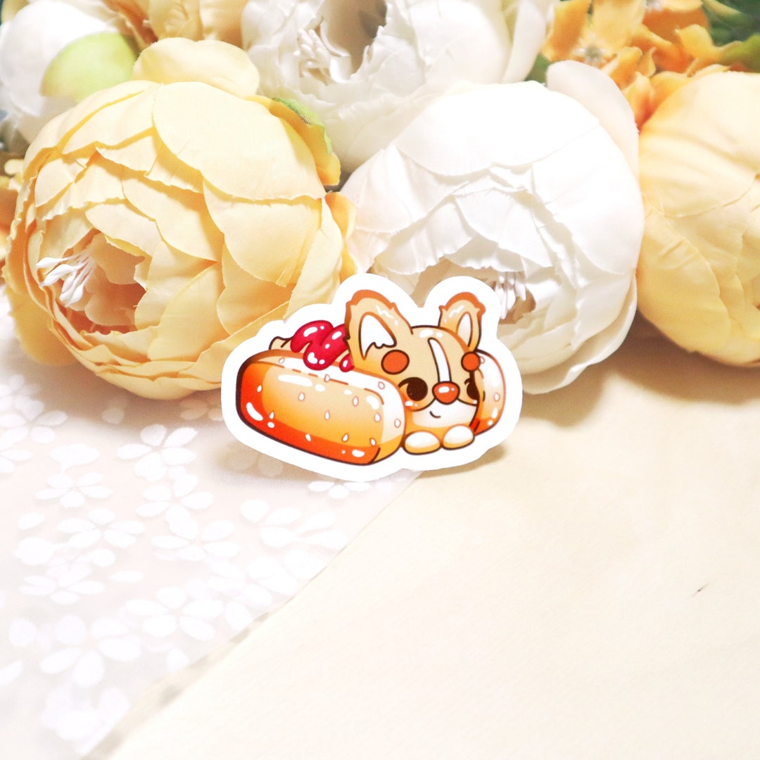 Hotdog Corgi Sticker, Waterproof Cute Corgi Sticker Pack, Bullet ...