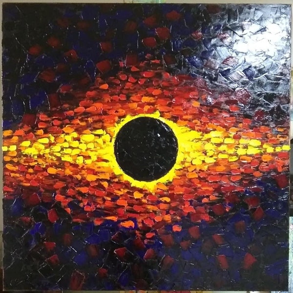 Solar Eclipse Oil Painting - Etsy