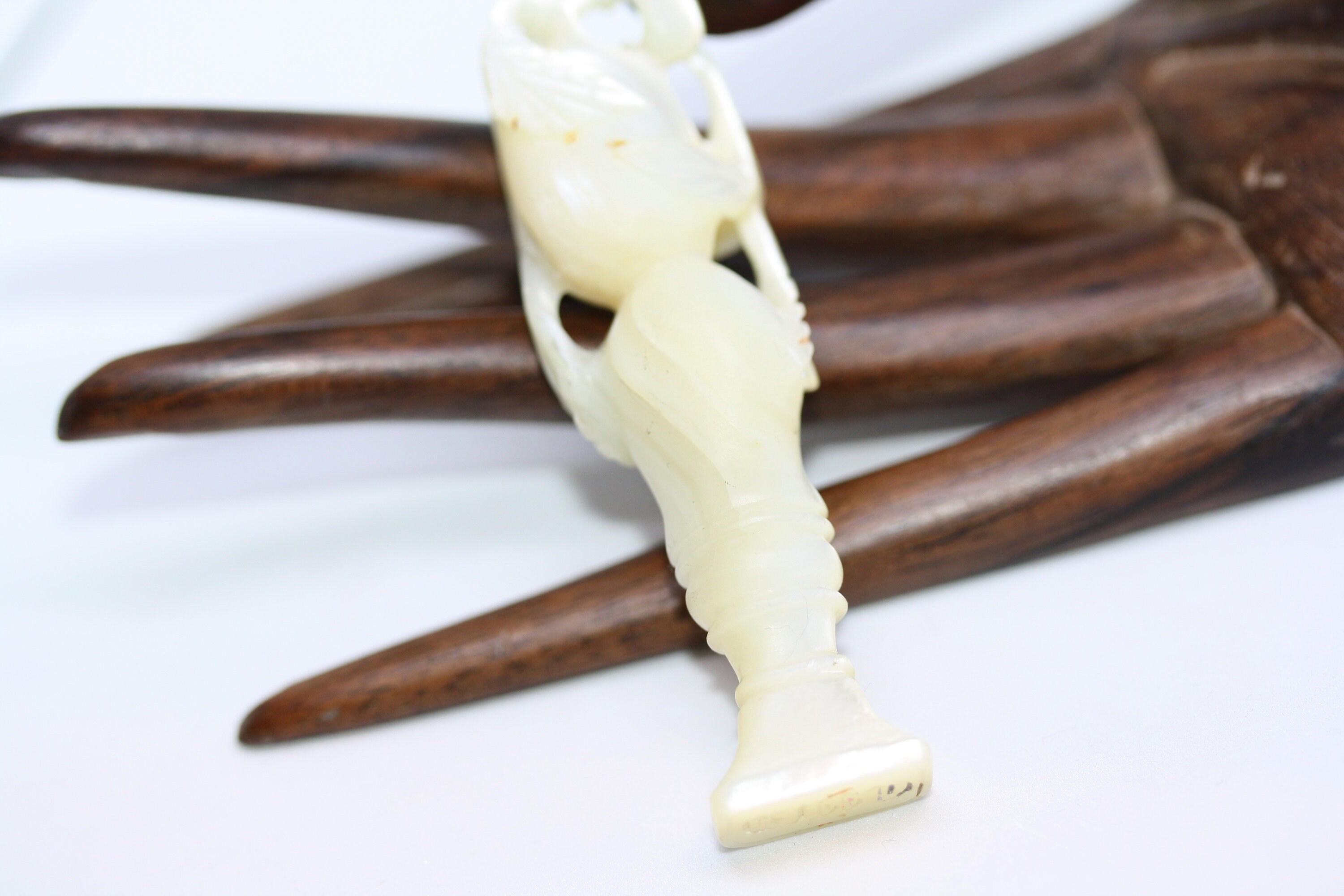 Antique Victorian 1890's Chinese Hand Chiseled MOP Mother of Pearl ...