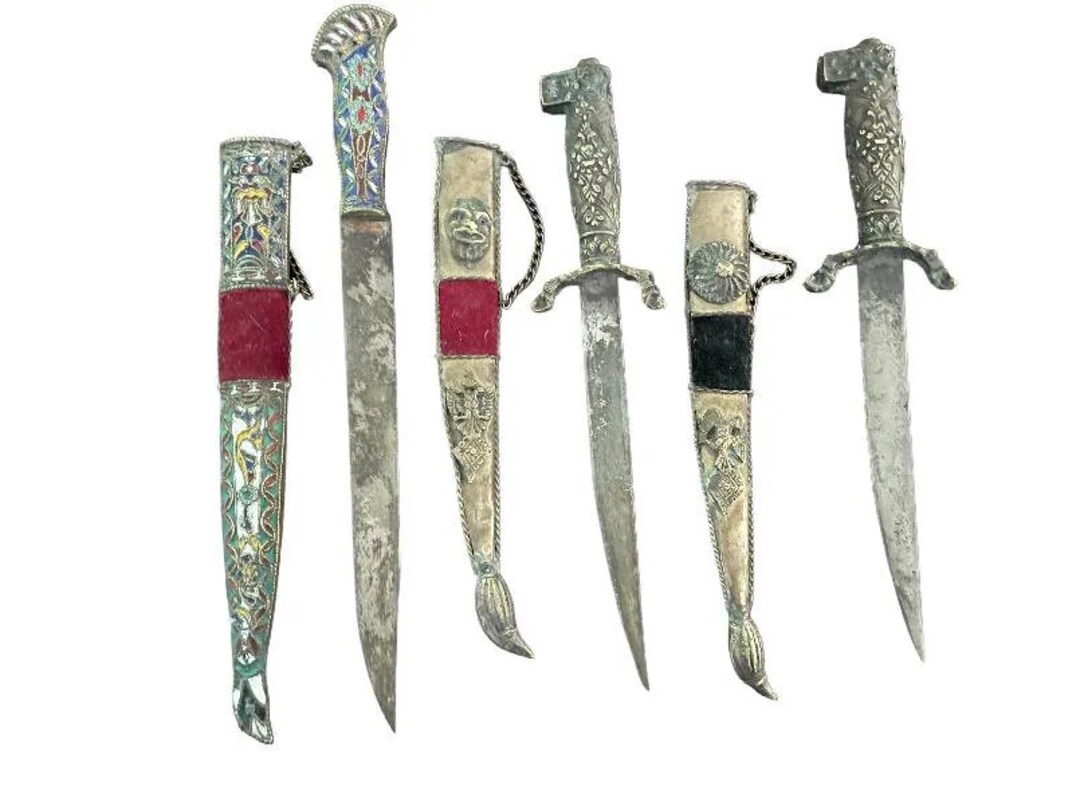 Antique 1800's Museum Quality 3 Antique Daggers Handmade Old Rare ...