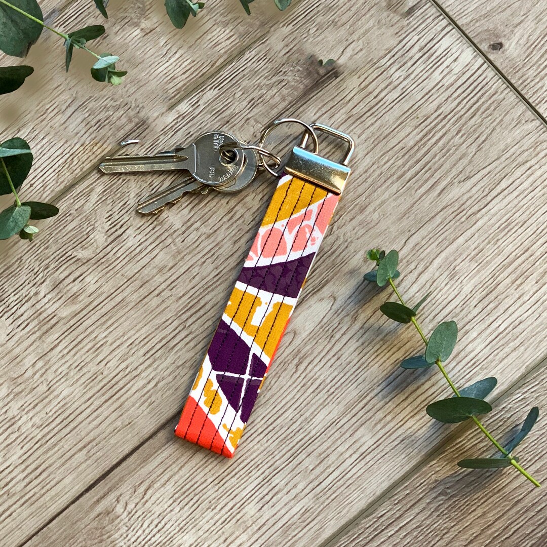 Fabric Key Ring Key Fob Handmade Key Ring Key Chain Floral Key Chain ...