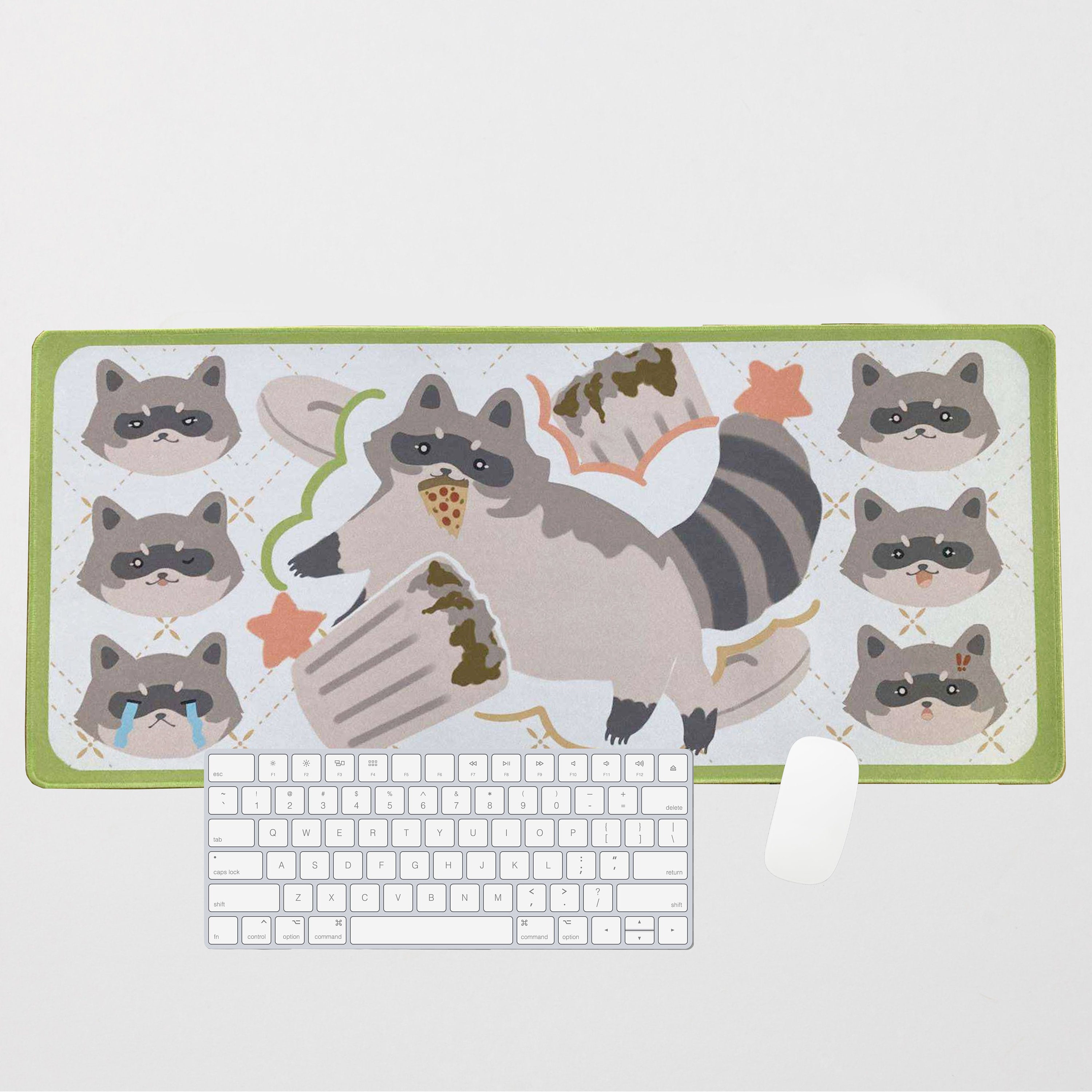 Cute Raccoon/ Rabbit Deskmat - Etsy