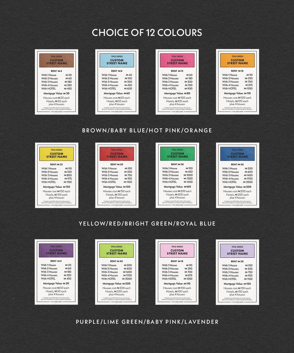 Custom Street Name | Monopoly Card | Digital Download | Poster | Print ...