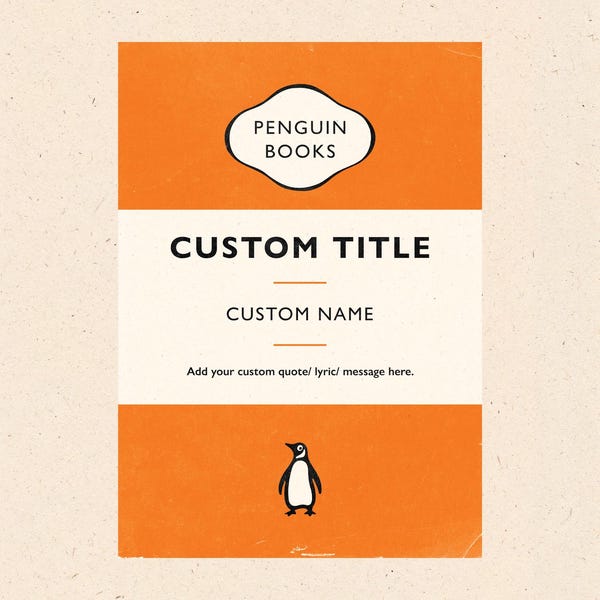 Custom Penguin Book Art - Etsy