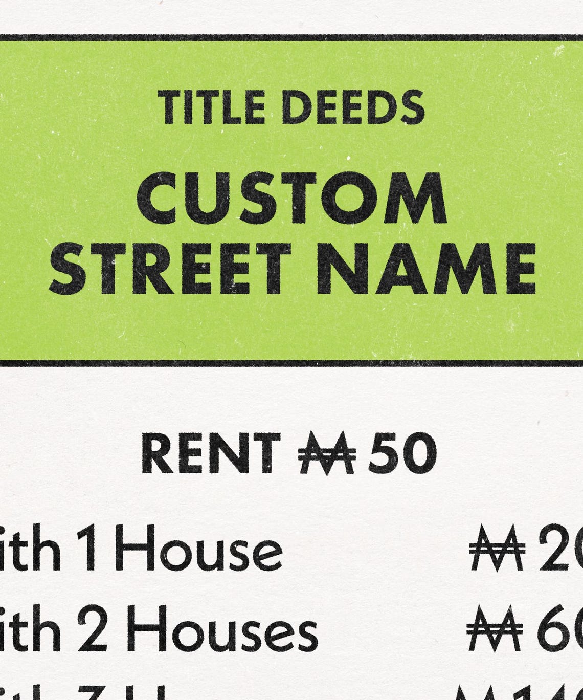 Custom Street Name | Monopoly Card | Digital Download | Poster | Print ...