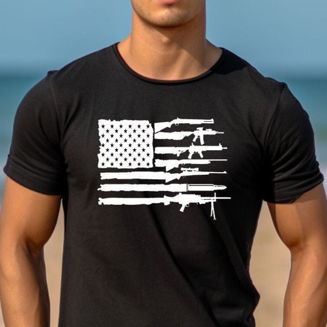 2nd Amendment Flag vinyl Graphic T-shirt Patriotic Gun Rights Tee - Etsy