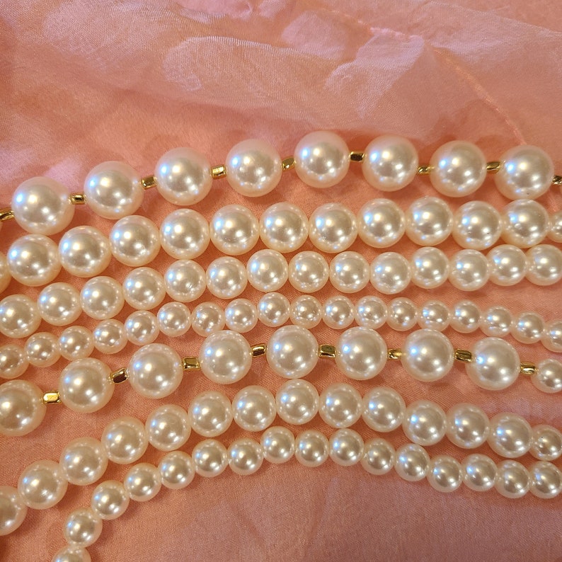 Seven Strand Faux Ivory Pearls One Piece Necklace 24 - Etsy