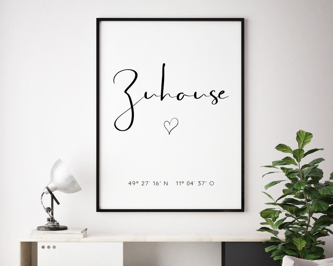 Poster: "home" Coordinates - GPS Poster, Moving Gift, Gift Idea ...