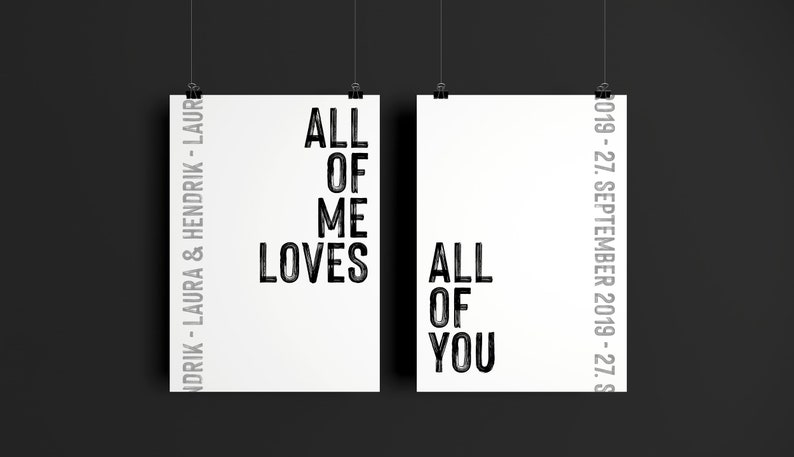 Poster Set All Of Me Loves All Of You - Etsy.de