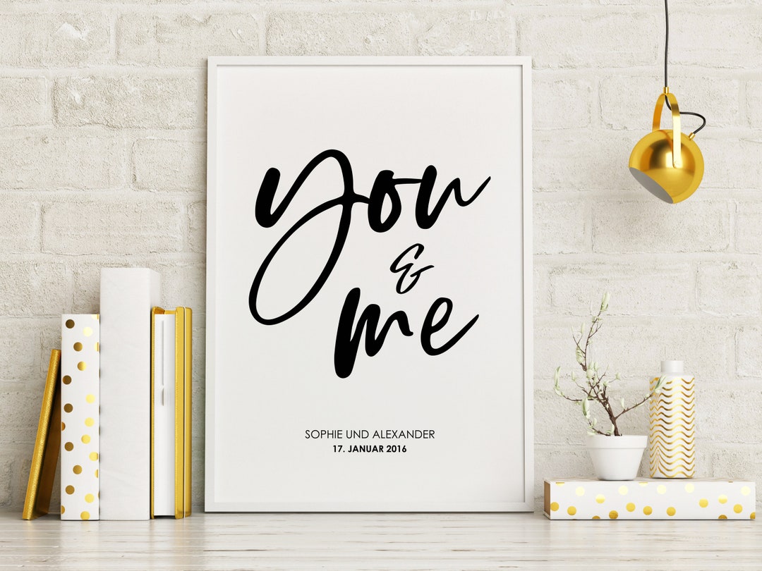 Poster you and Me Personalized With Name and Date - Etsy