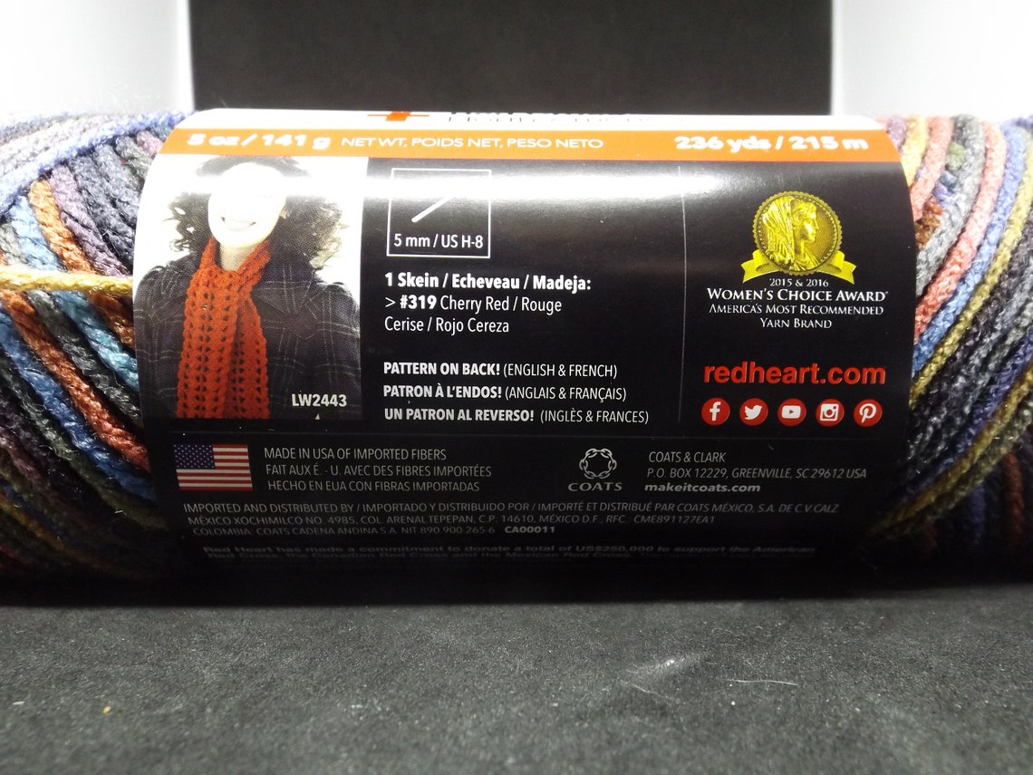 Red Heart Super Saver Variegated Yarn 3991 Earthy 4 Med 5 | Etsy