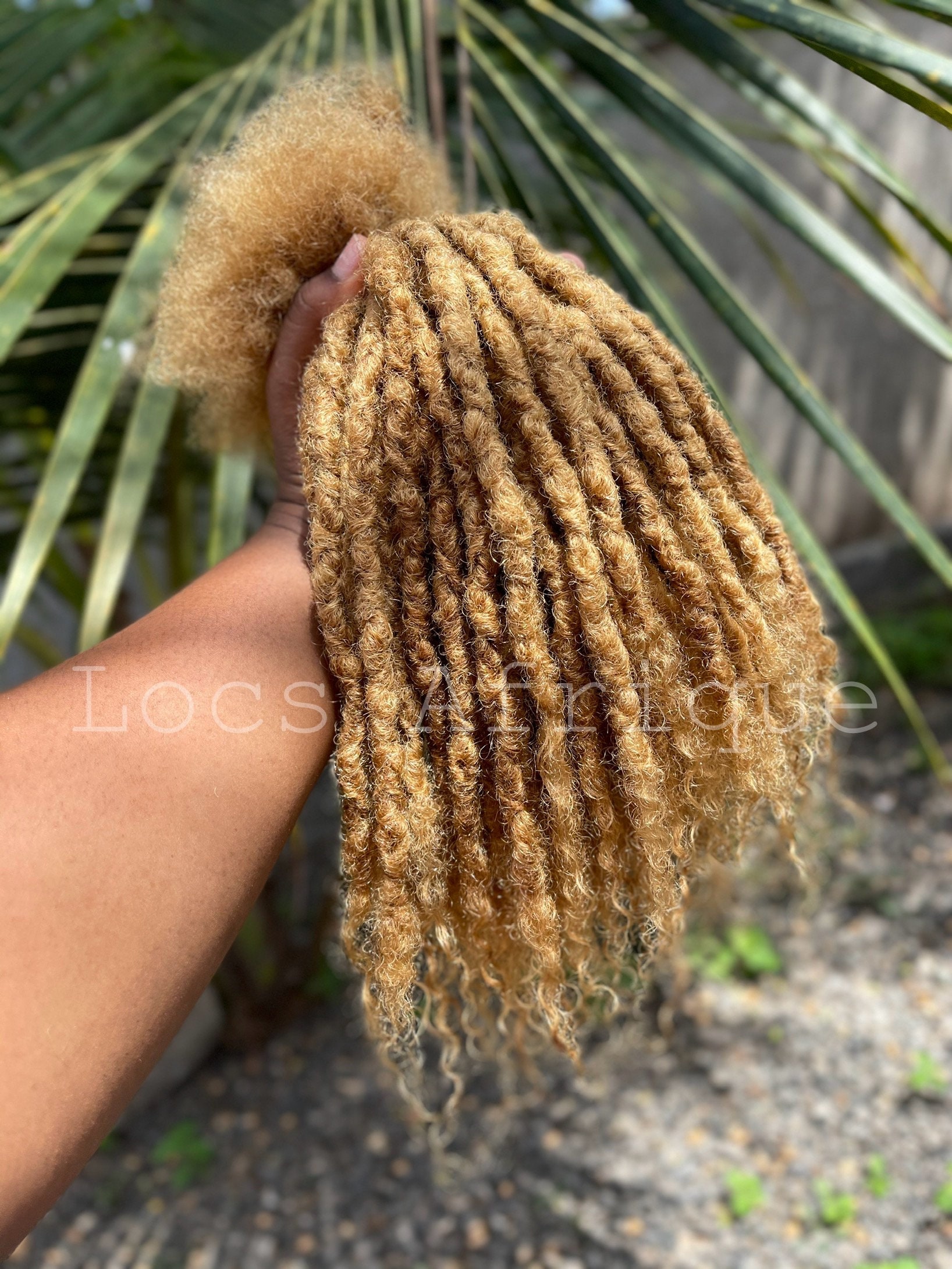100% Human Hair Loc Extensions Gold Blonde Color 27 80 Locs Full Head ...