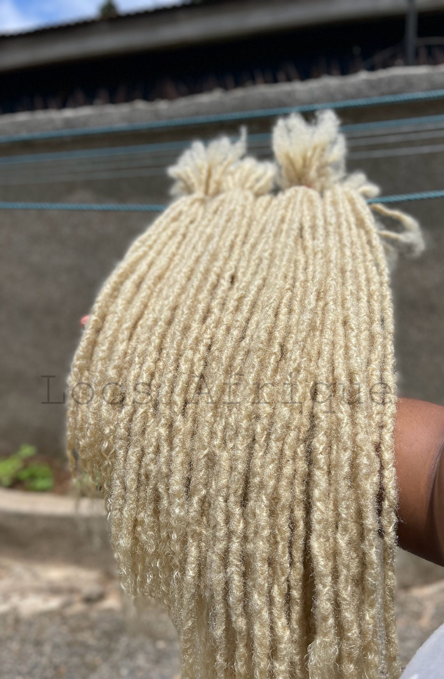 100% Human Hair Loc Extensions 613 Blonde Color 80 Locs Full Head ...