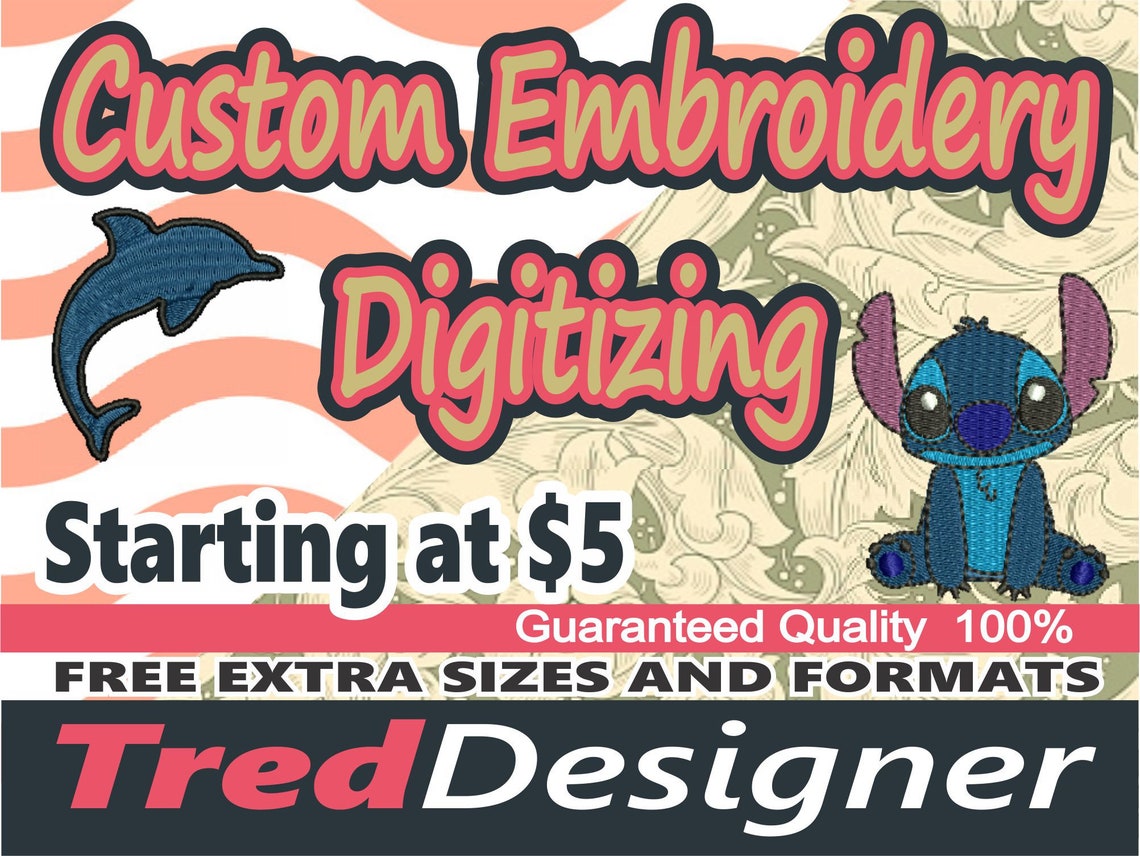 Custom Embroidery Digitizing / Custom Embroidery Pattern/ | Etsy