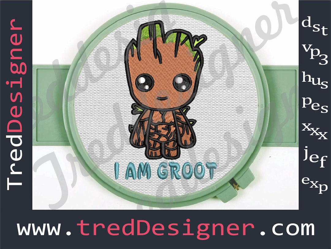 Baby Groot Embroidery Design / I Am Groot Embroidery Design - Etsy