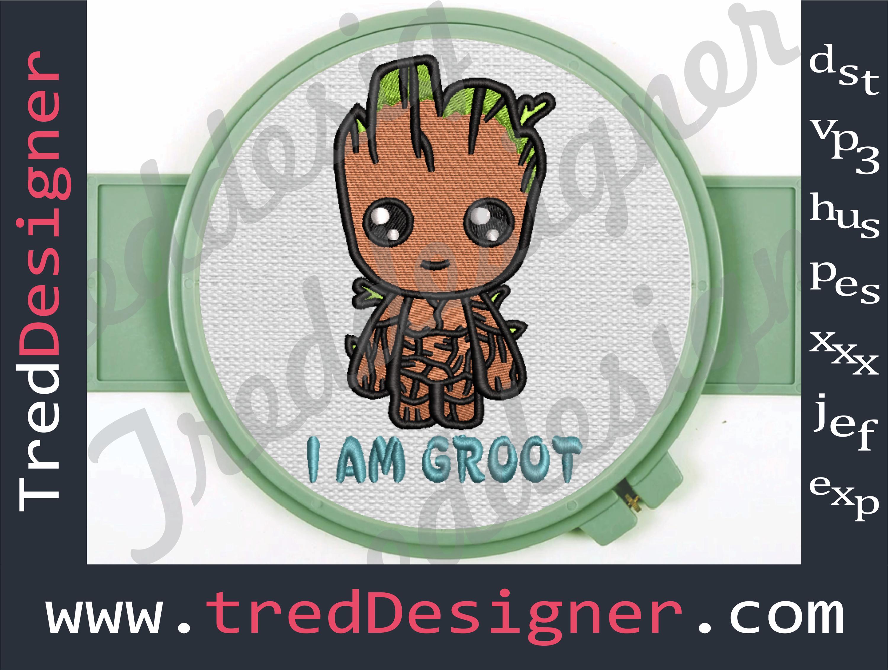 Baby Groot Embroidery Design / I Am Groot Embroidery Design - Etsy