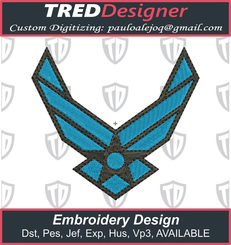 U.S Air Force Embroidery Design / USAF Inspired Embroidery - Etsy