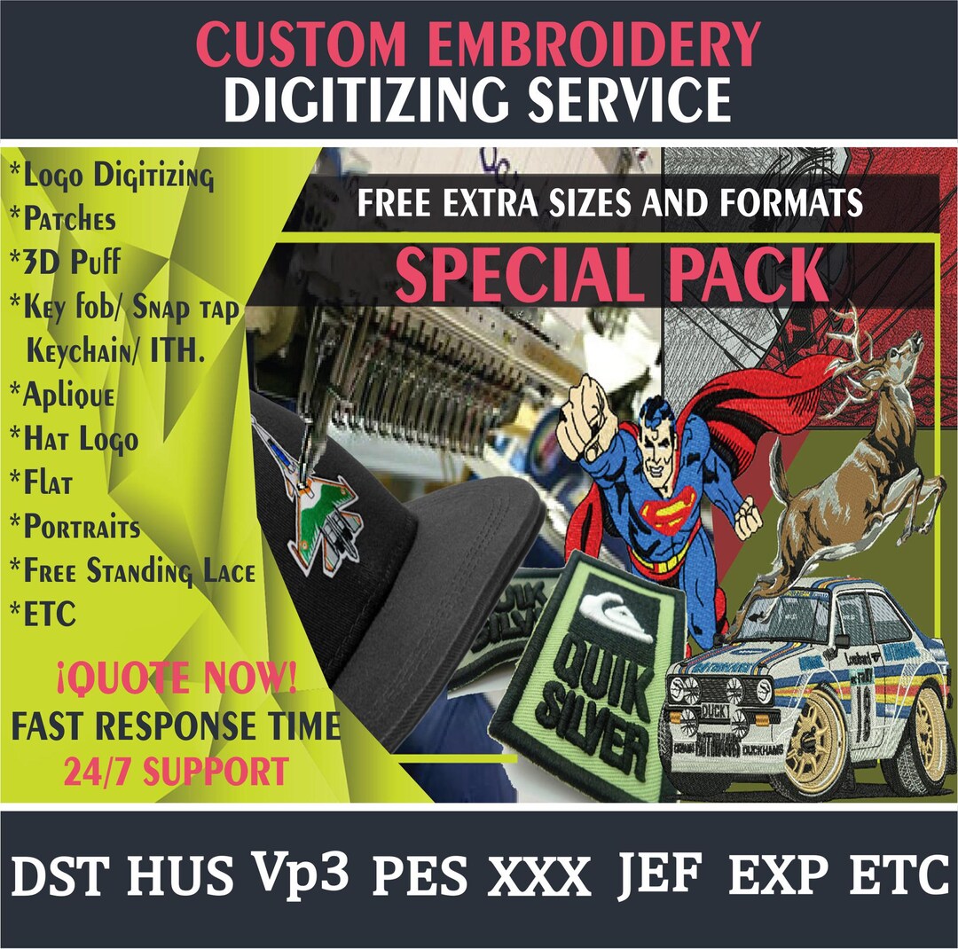 Custom Embroidery Digitizing/ Custom Embroidery Pattern/ Custom ...