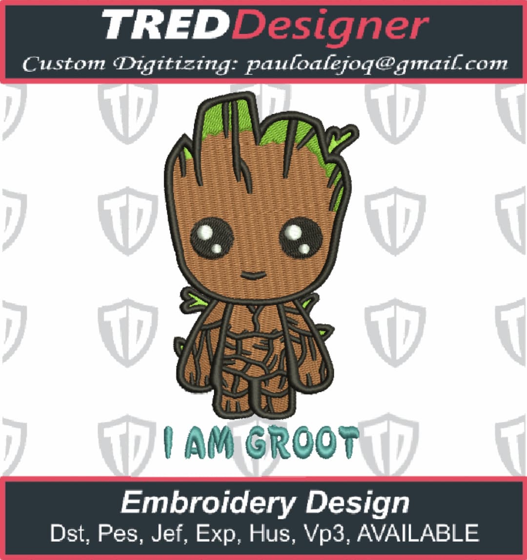 Baby Groot Embroidery Design / I Am Groot Embroidery Design - Etsy