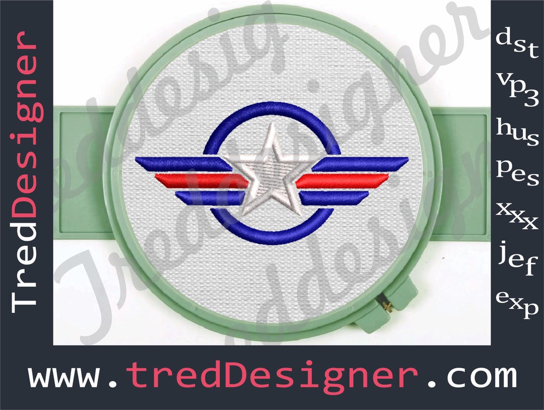 USAF Winged Star Embroidery Design / U.S Air Force Embroidery Design ...