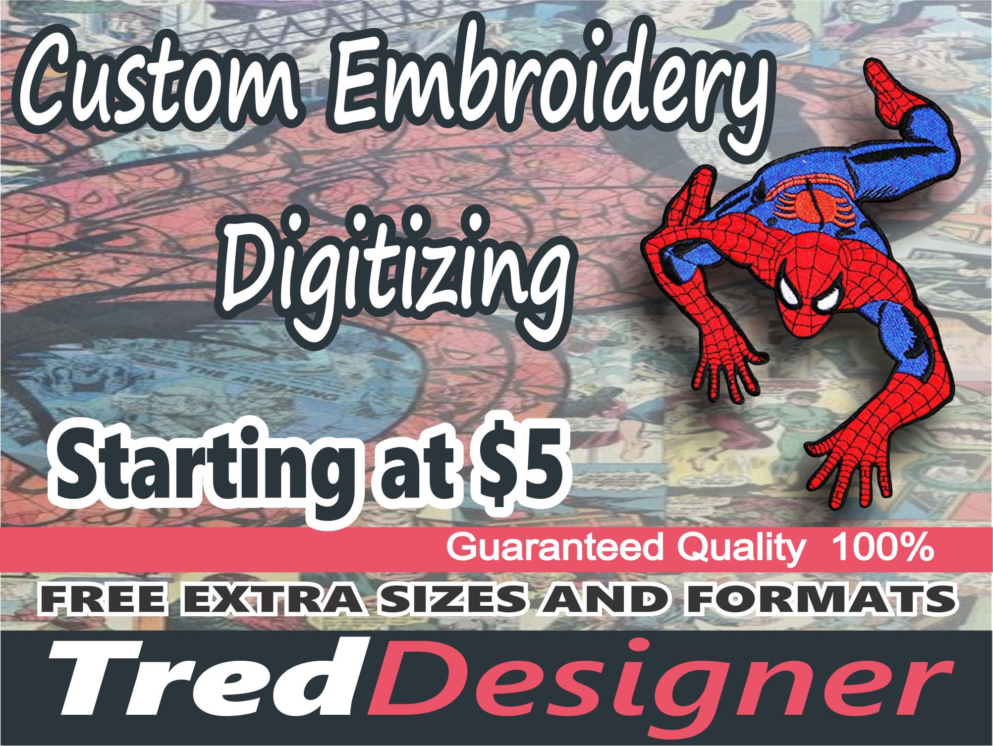 Custom Embroidery Digitizing / Custom Embroidery Pattern/ - Etsy