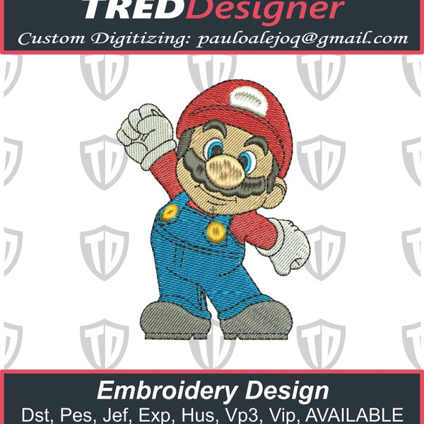 Mario Embroidery - Etsy