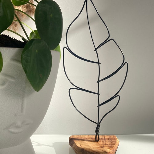Wire Art Leaf Metal Leaf Desk Decor Office Decor Home - Etsy
