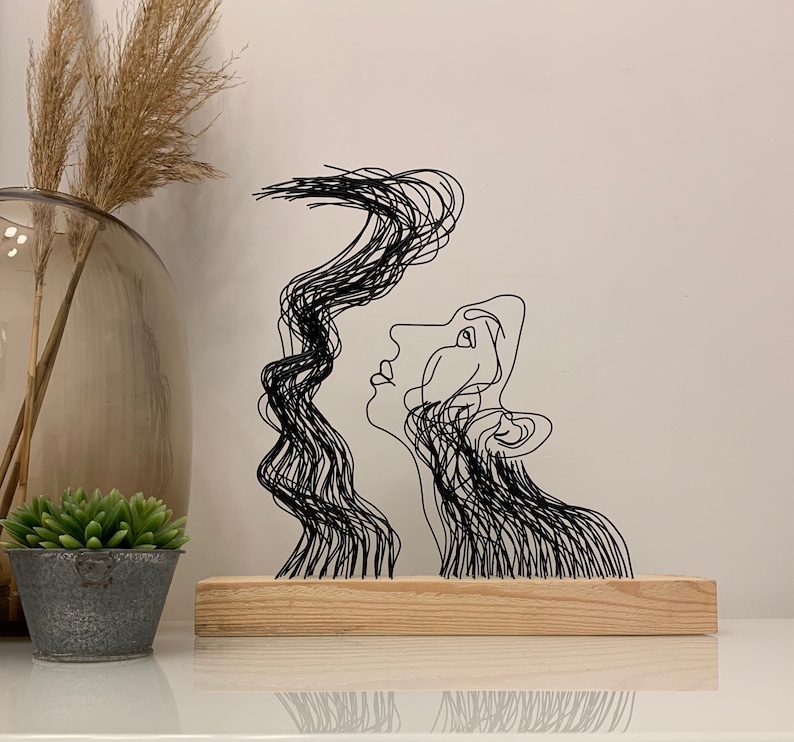 Wire Art Abstract Sculpture Woman Metal Art Office Decor - Etsy