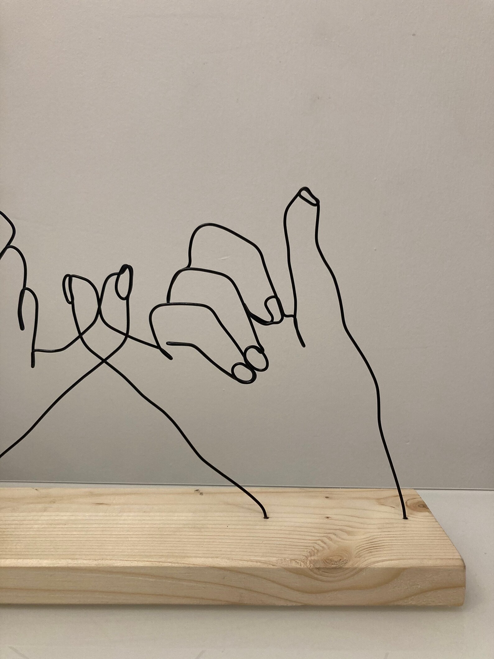 Pinky Promise Sculpture, Wire Art Sculpture, Handmade, Abstract ...